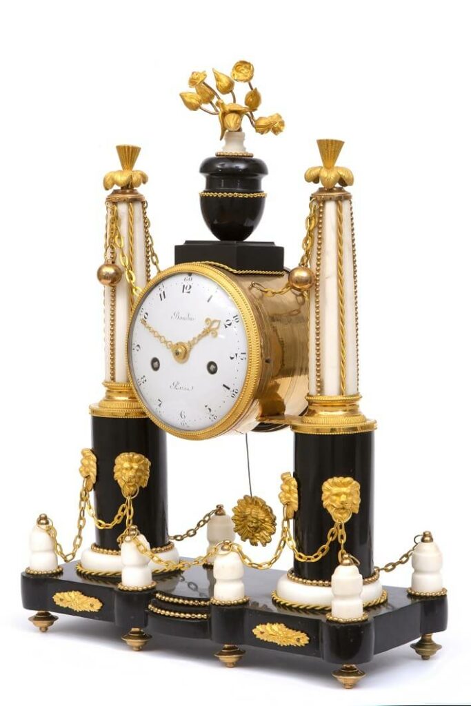A French Louis XVI marble and ormolu mantel clock, Baudin circa 1770 ...