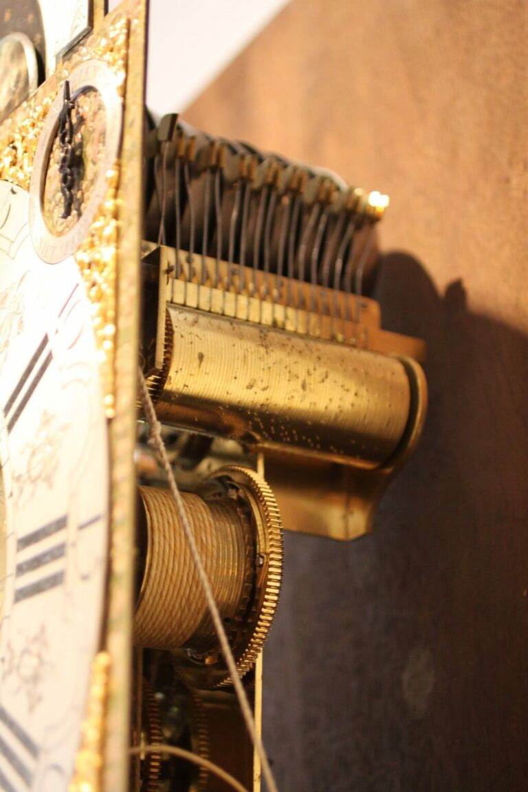 A Dutch burr walnut musical longcase clock, circa 1740 - Gude & Meis