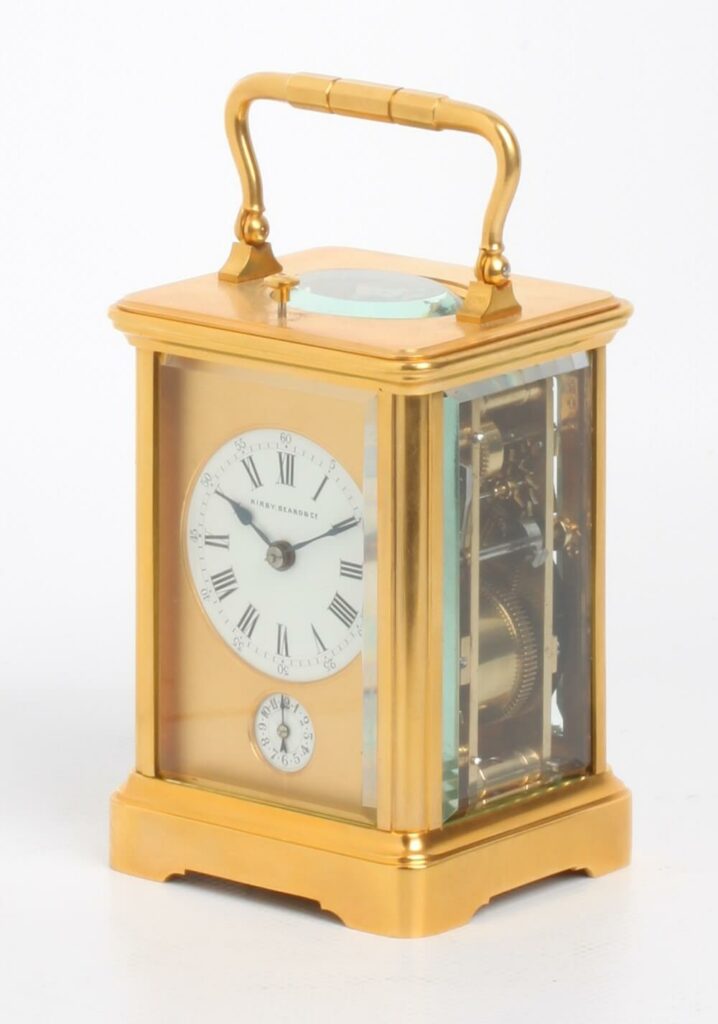A small French gilt quarter striking carriage clock, Margaine, circa ...