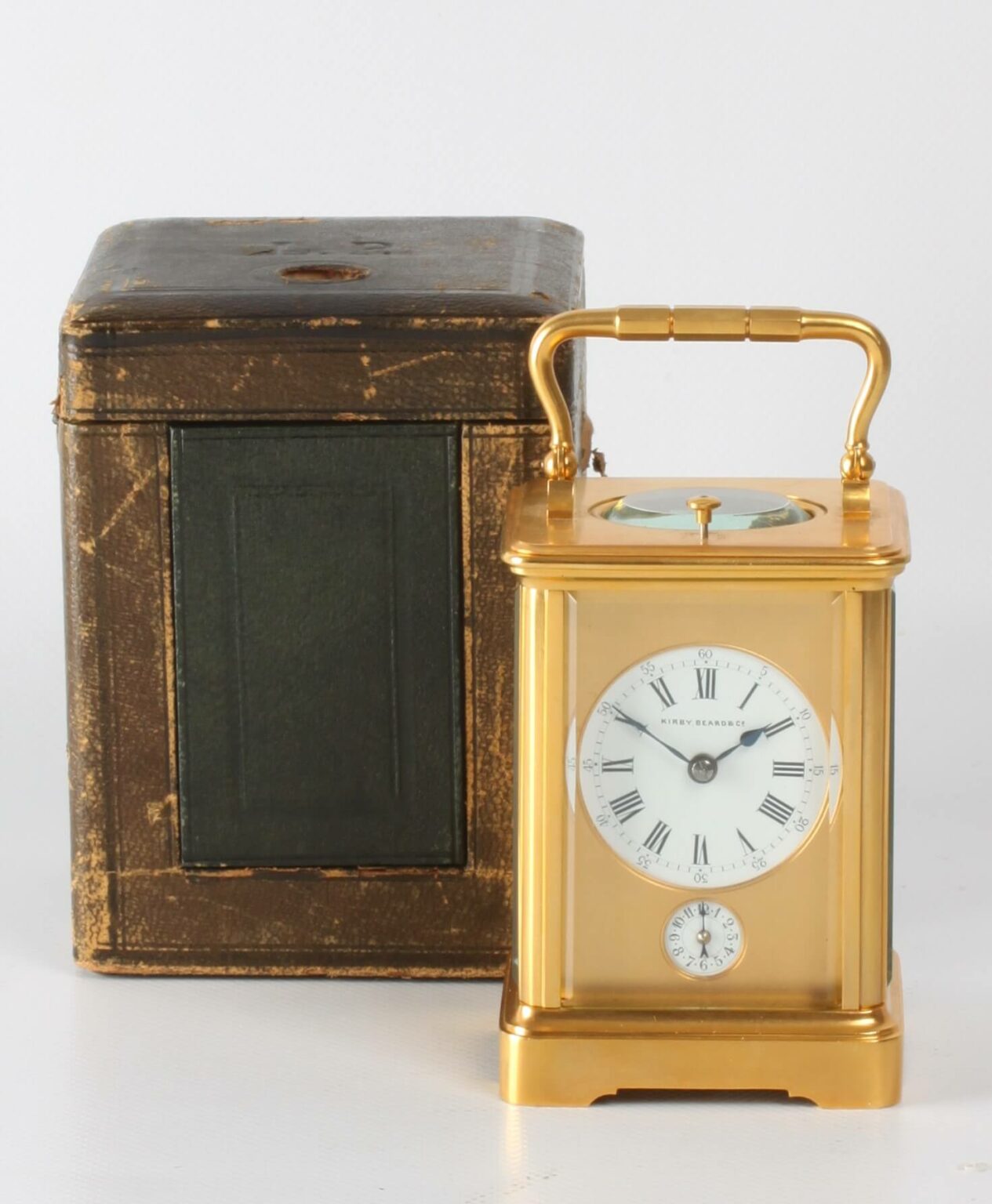 A small French gilt quarter striking carriage clock, Margaine, circa ...