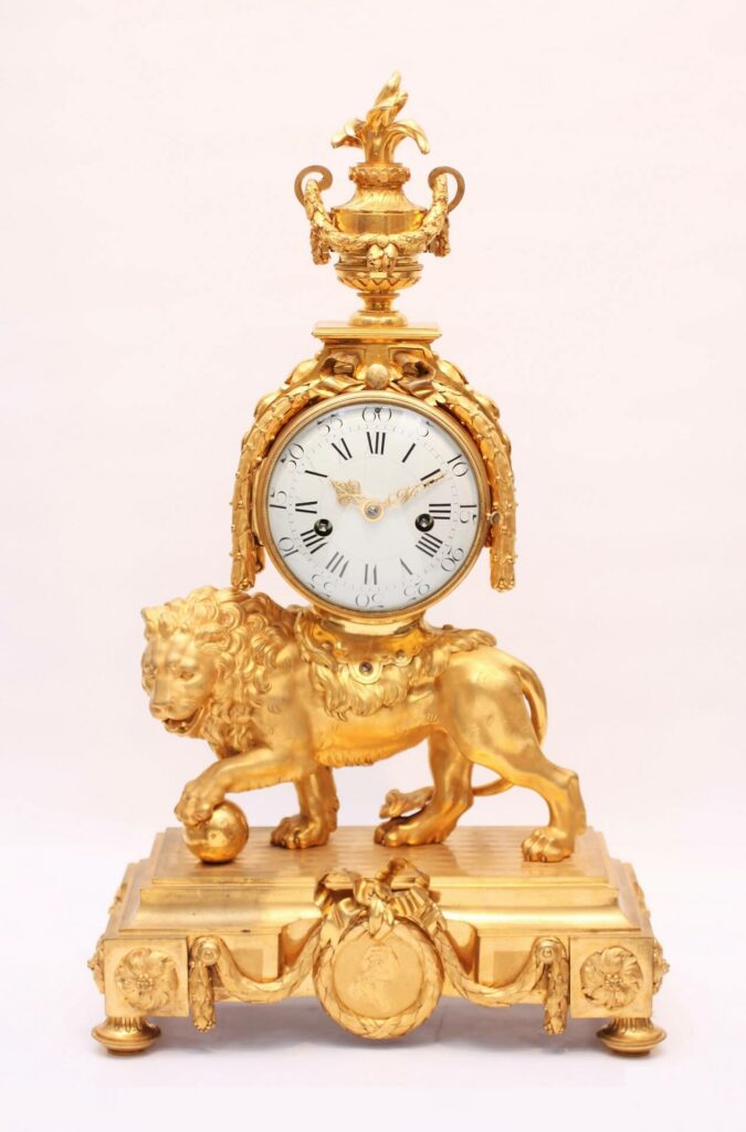 A large French Louis XVI ormolu 'lion' mantel clock, circa 1760 - Gude ...