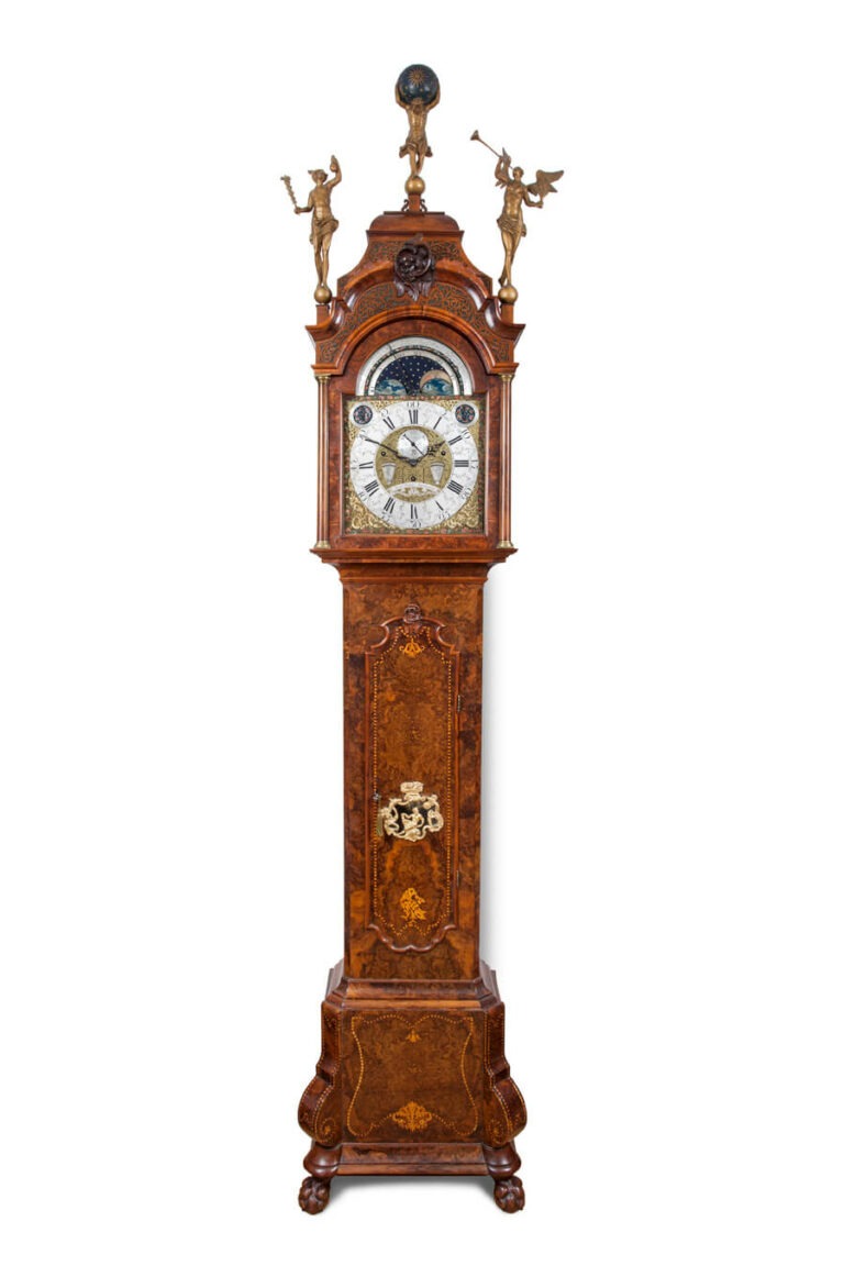 A Dutch burr walnut musical 'Amsterdam' longcase clock, circa 1750 ...