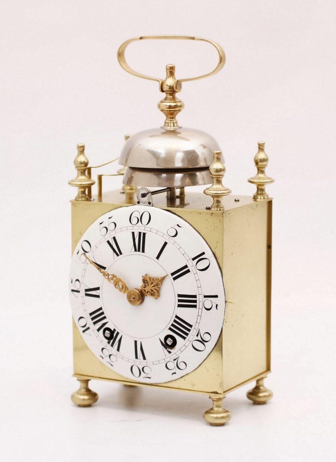 An early and large French brass Capucine travel clock by Bechet A Lyon ...