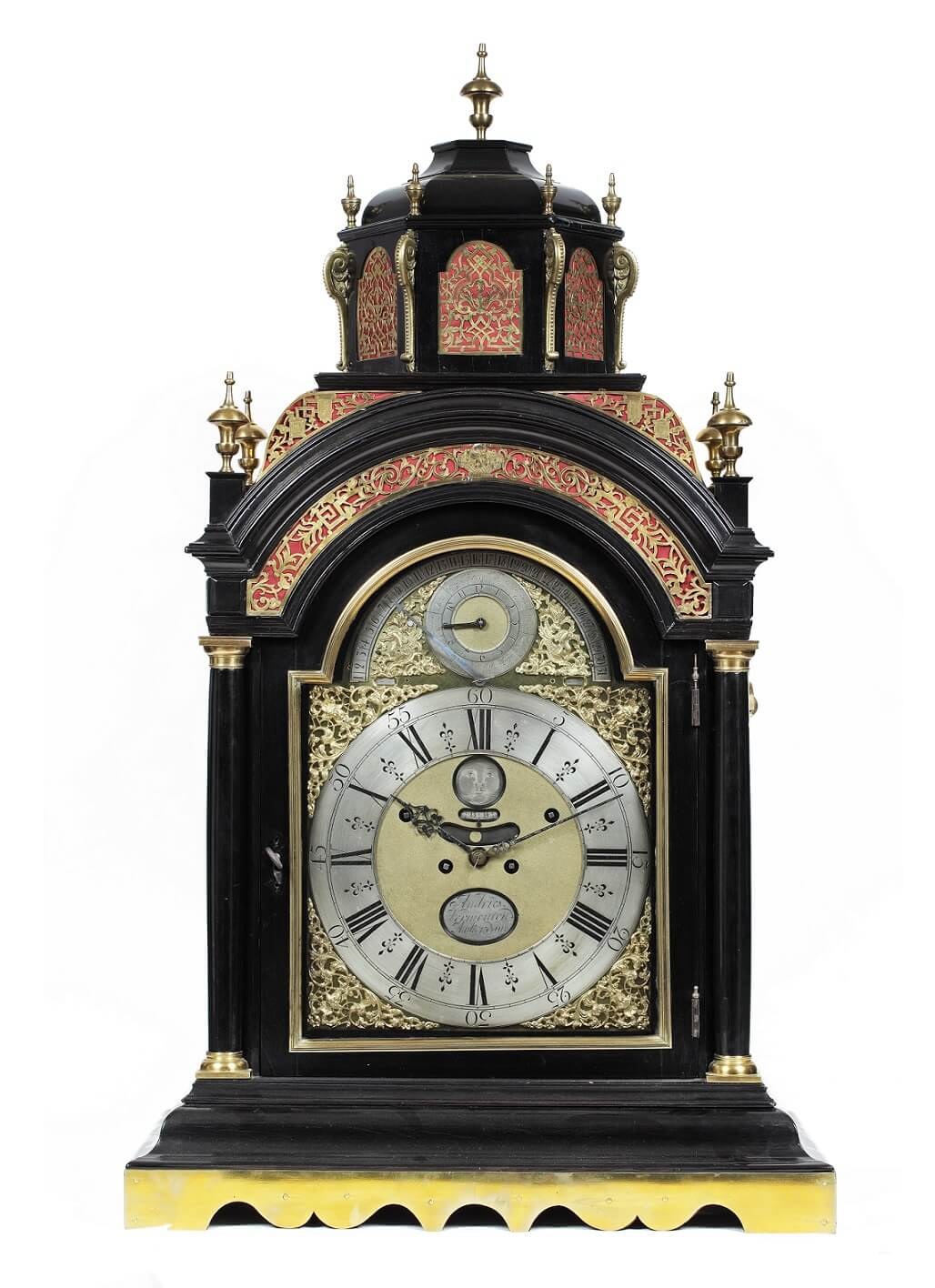 A rare and impressive Dutch musical and quarter chiming bracket clock ...