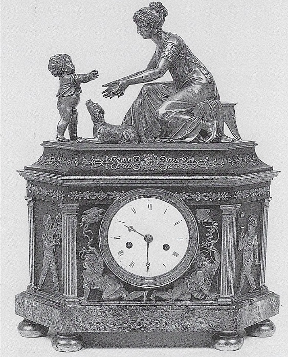 French-Empire-gilt-bronze-antique-clock-sculptural-bourgoisie-pendule ...