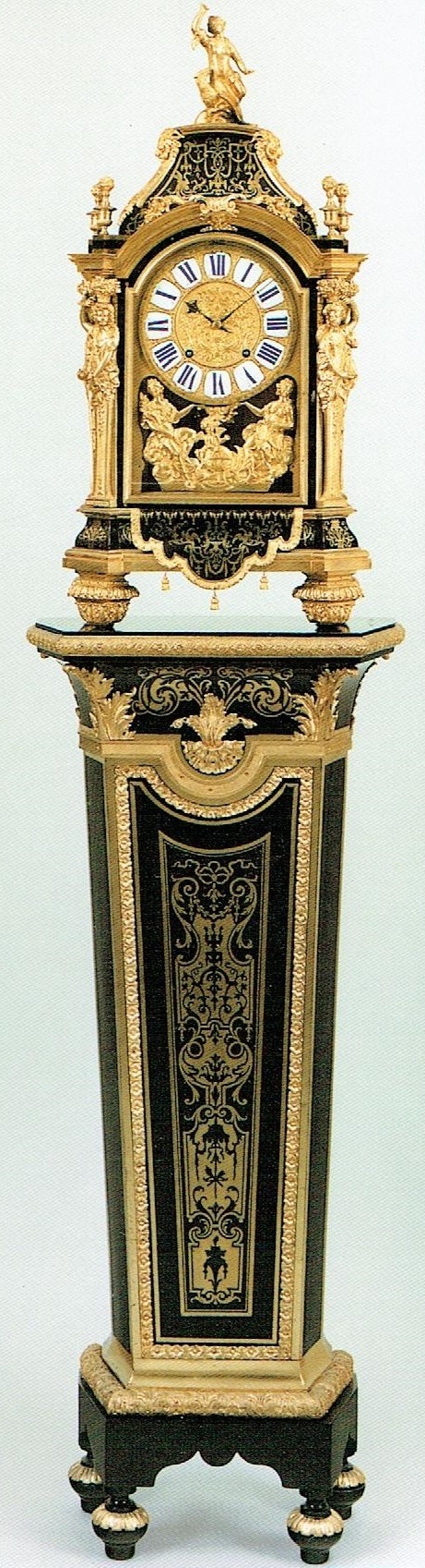 Louis XIV-Boulle-antique-clock-pedestal-gilt-bronze-religieuse - Gude ...