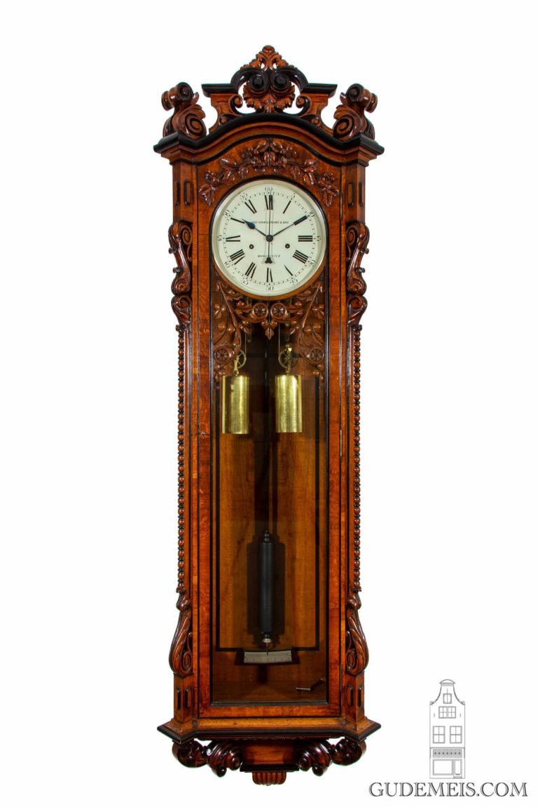 An impressive English oak longcase regulator, Armstrong Manchester ...