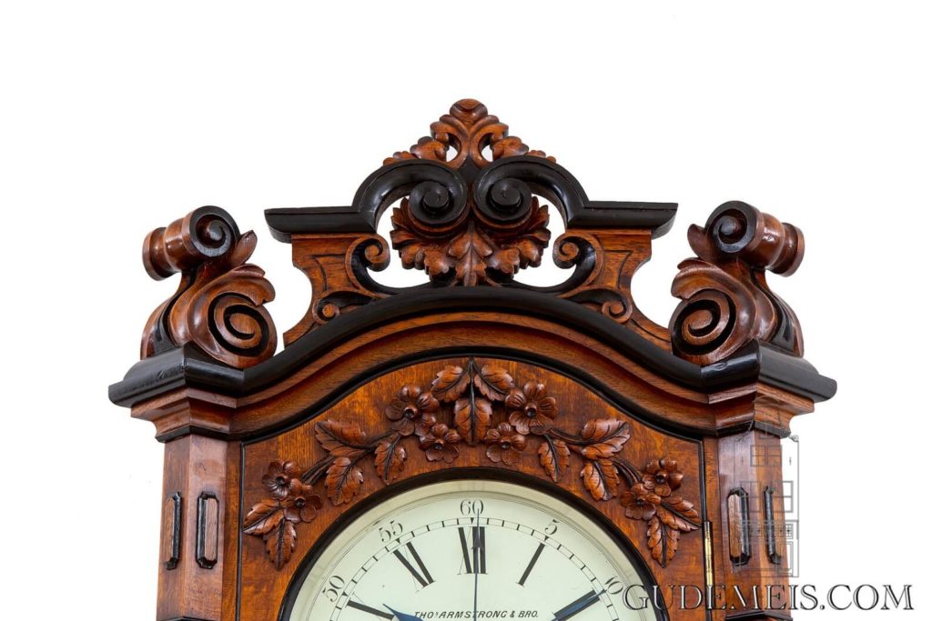 An impressive English oak longcase regulator, Armstrong Manchester ...