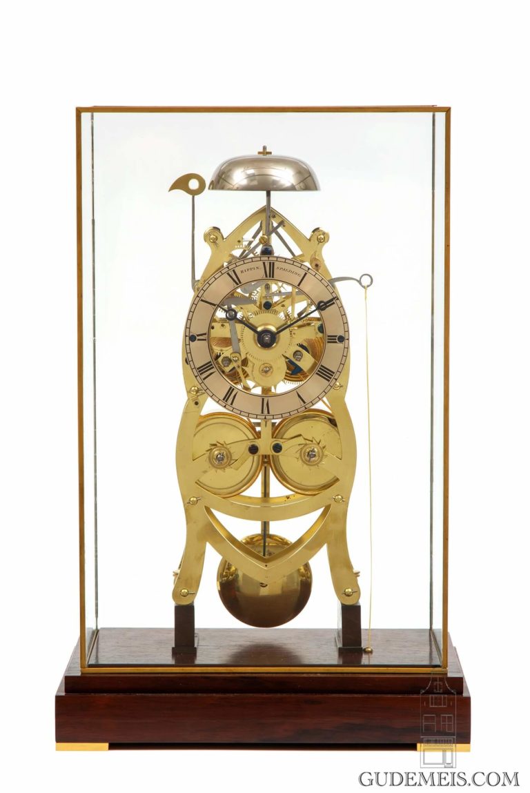 An English brass striking skeleton clock, Rippin Spalding, circa 1830 ...