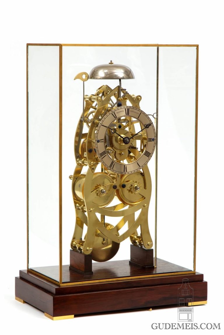 An English brass striking skeleton clock, Rippin Spalding, circa 1830 ...