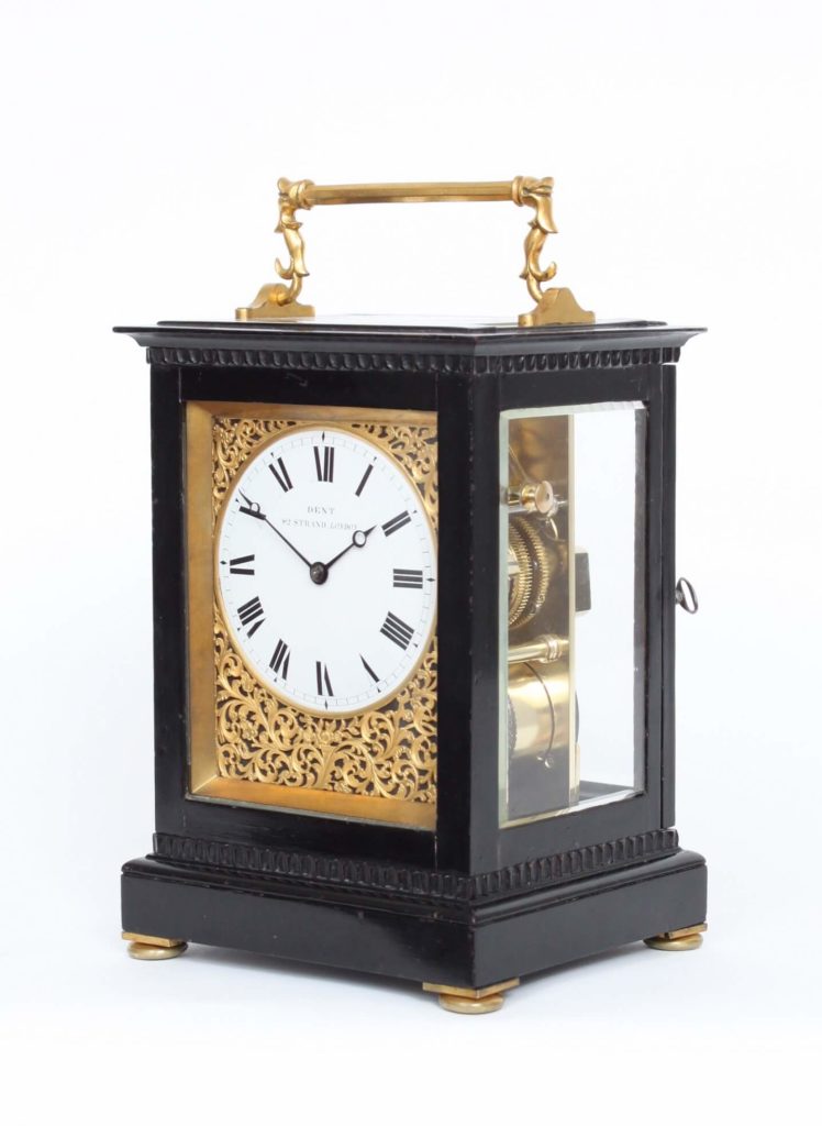 A fine English giant ebonized carriage clock, Edward John Dent #598 ...