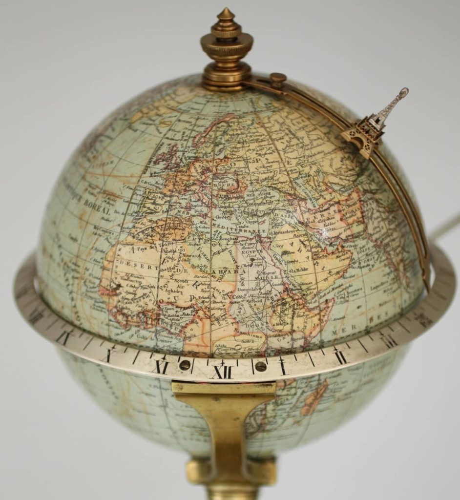 A French brass ‘chronosphere’ globe clock G. Thomas Paris, circa 1910 ...