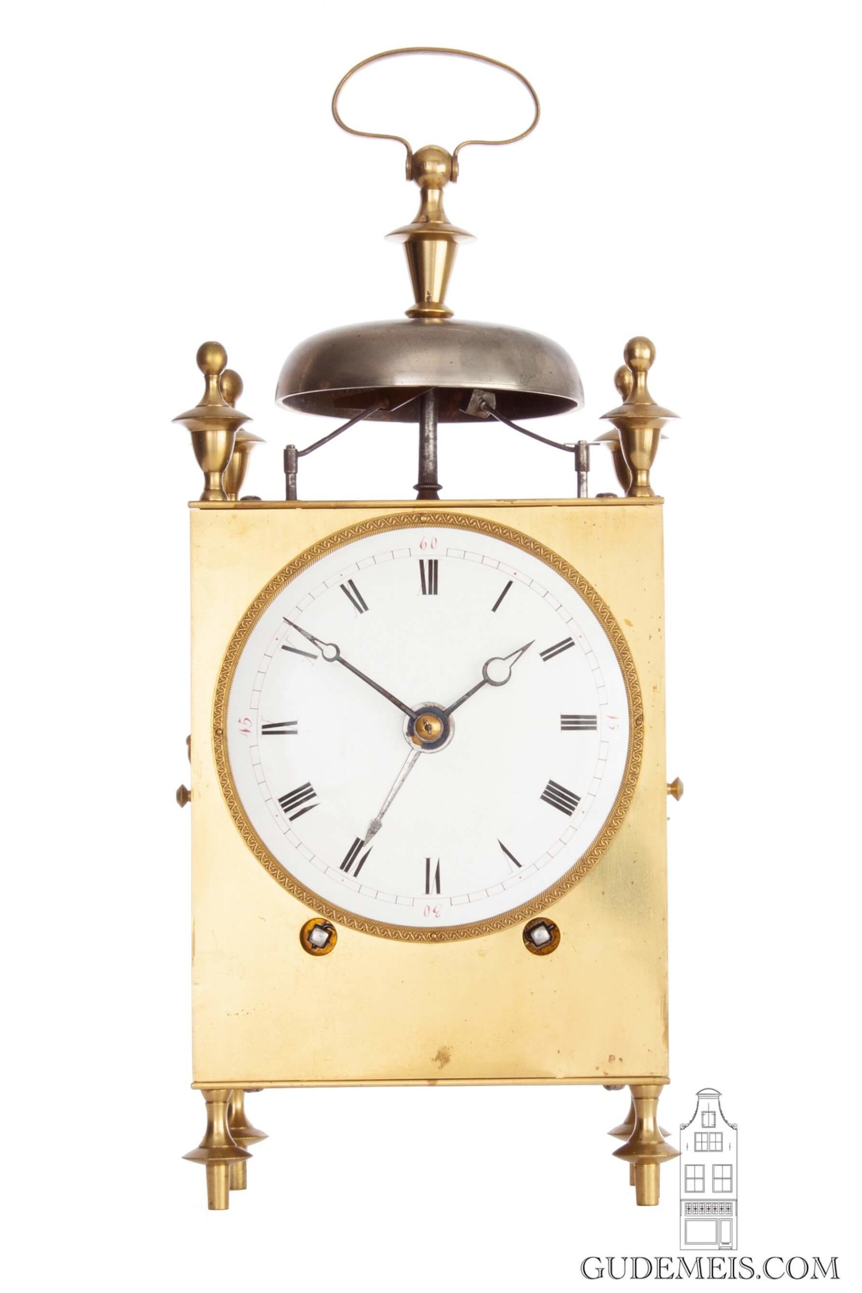 French-Swiss-brass-striking-alarm-repeating-capucine-travel-antique ...