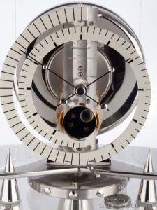A rare Swiss rhodium Jaeger Lecoultre atmos clock 'Atlantis' with ...