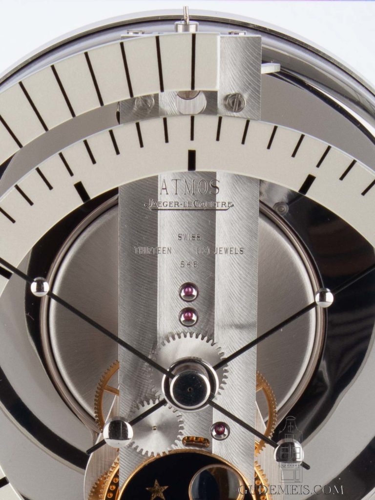 A rare Swiss rhodium Jaeger Lecoultre atmos clock 'Atlantis' with ...