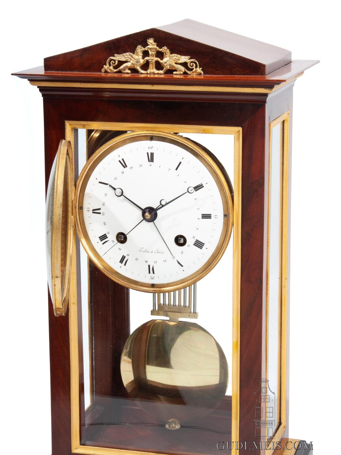 French-Empire-mahogany-ormolu-gilt-bronze-mantel-table-regulator ...