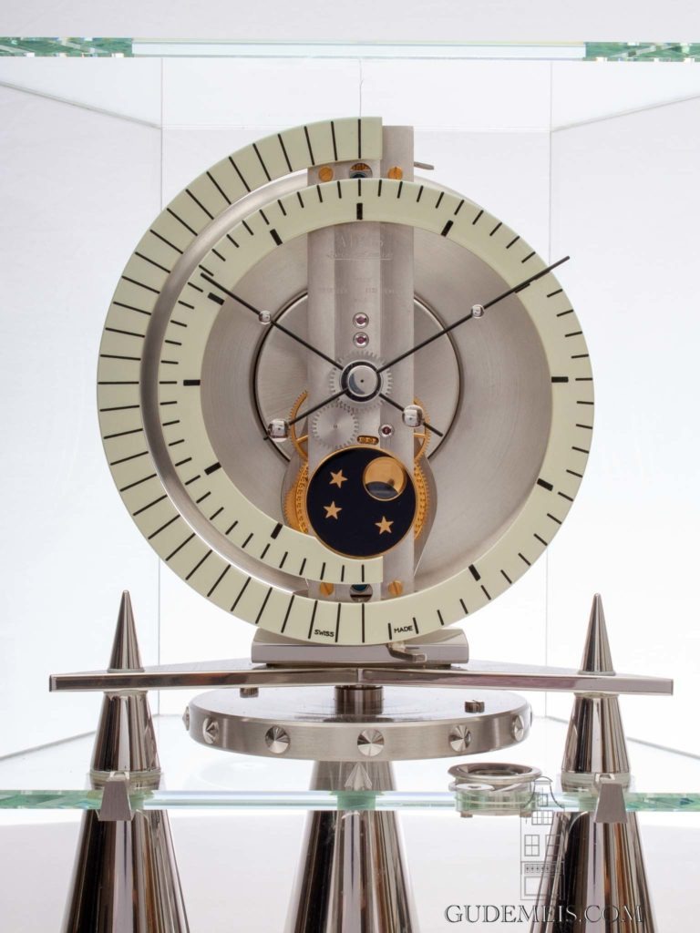 A rare Swiss rhodium Jaeger Lecoultre atmos clock ‘Atlantis’ with ...