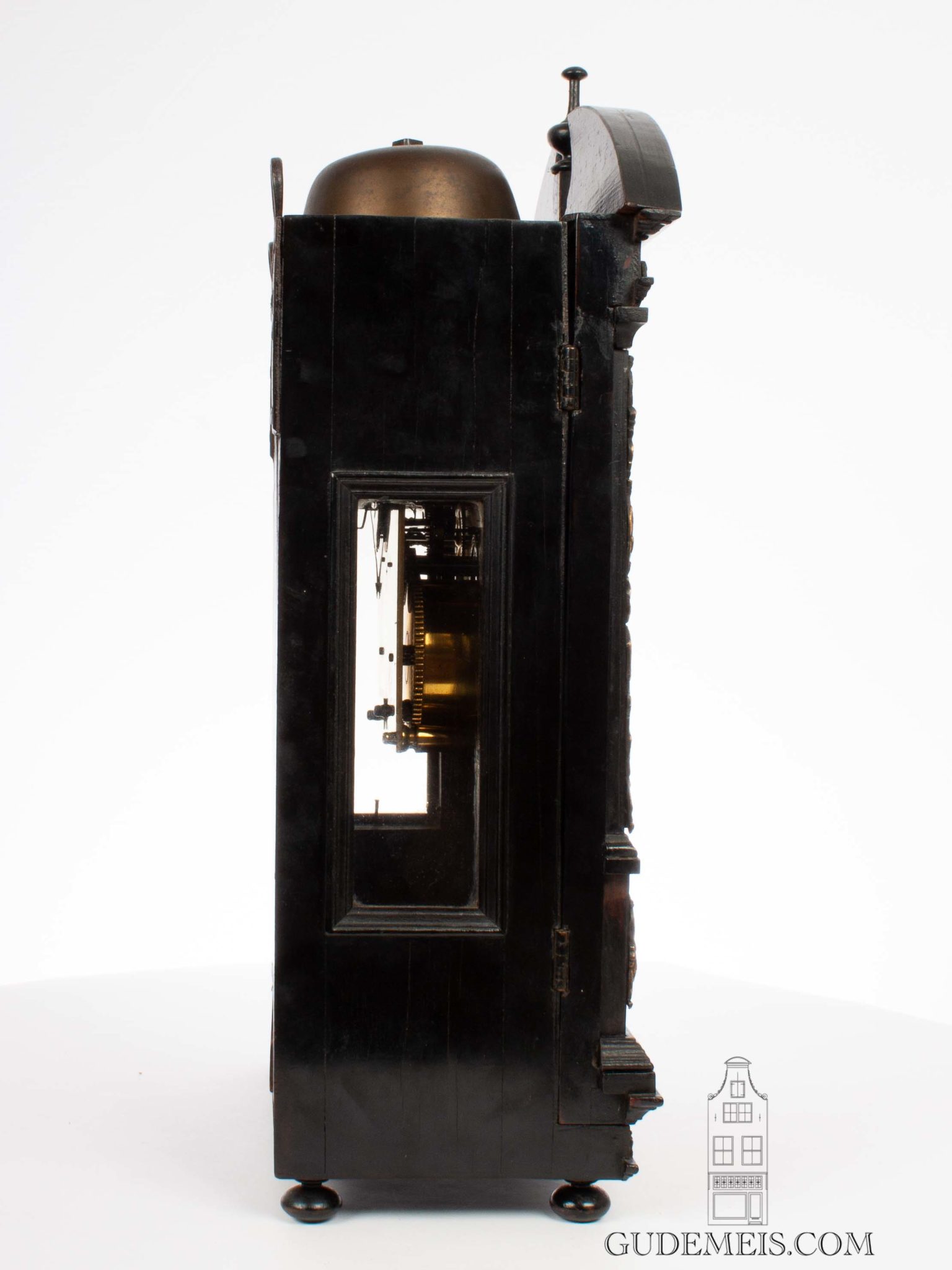 Dutch-ebony-brass-ormolu-striking-haagse-klok-Hague antique-clock ...