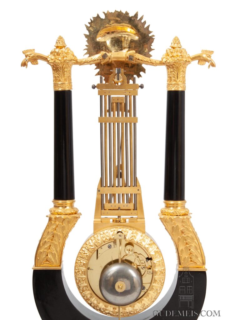 French-empire-charlesX-ormolu-ebony-oscillating-movement-lyre-antique ...