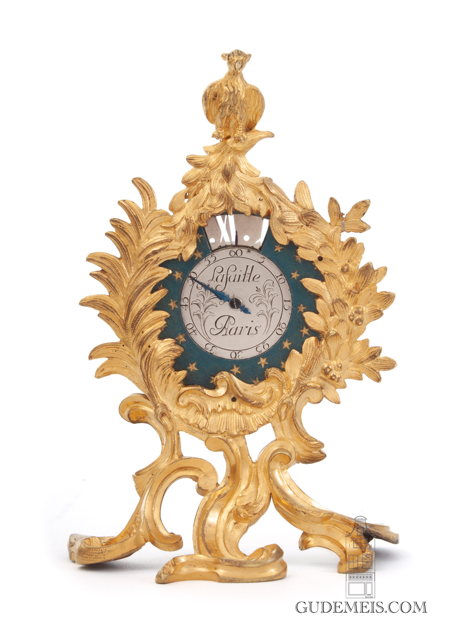 French-miniature-Louis XV-ormolu-gilt-bronze-rococo-night-antique-clock ...