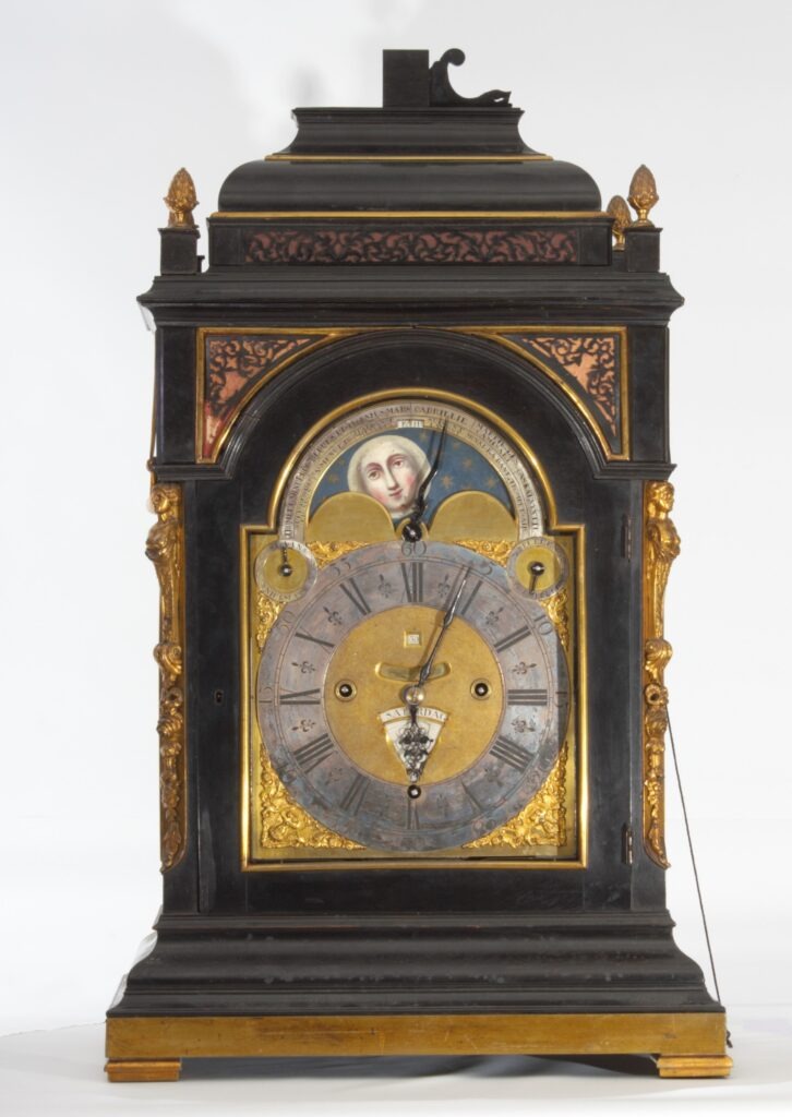 Dutch-royal-queen-ebony-musical-table-bracket-calendar-moonphase-clock ...