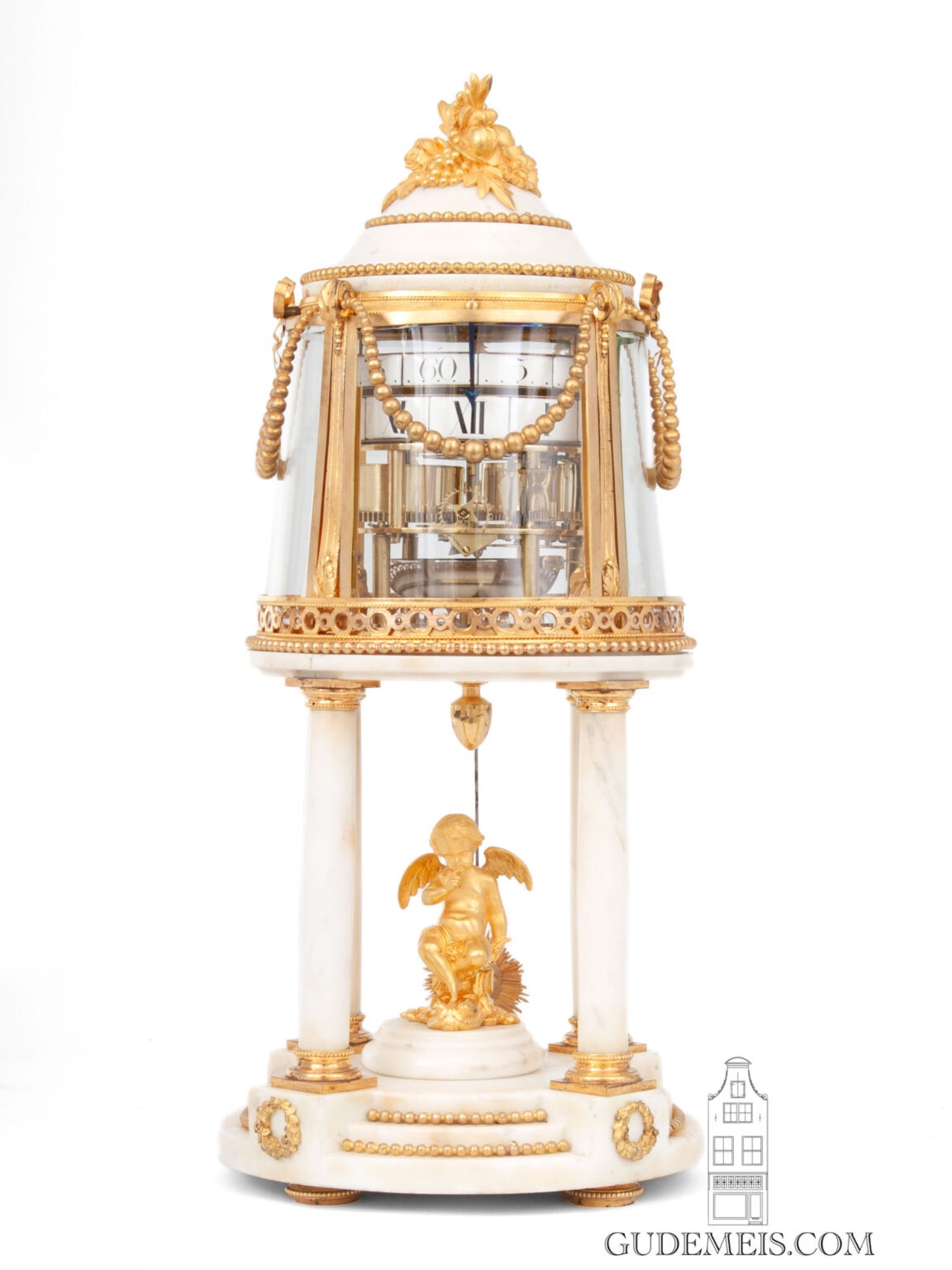 A French Louis XVI marble and ormolu 'temple d'amour', cercles ...