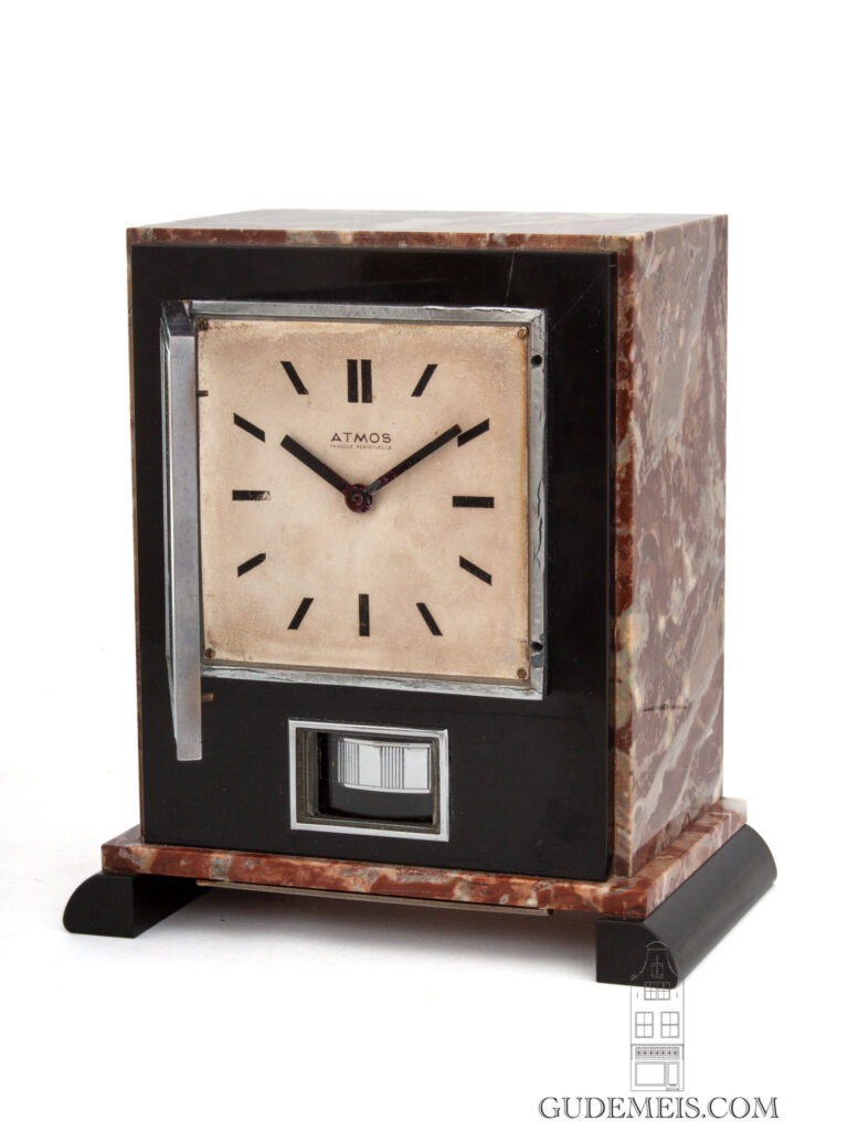 French-art-deco-marble-nickel-chrome-Jean-leon-reutter-patent-atmos ...