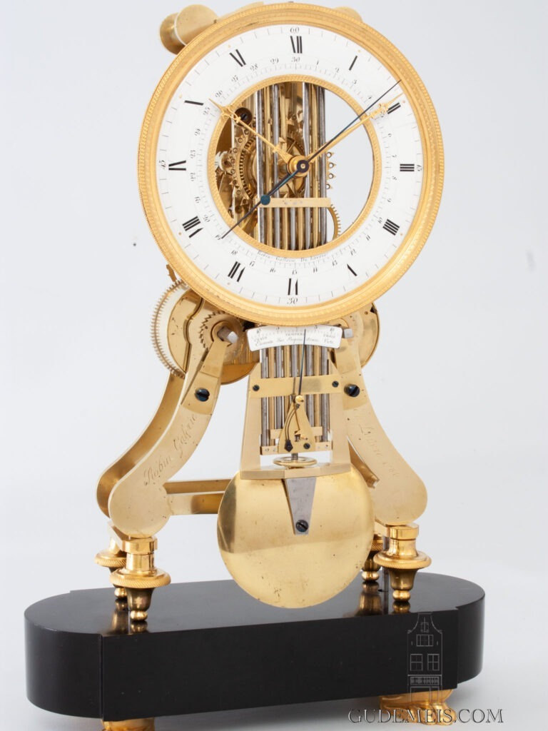 French-Louis XVI-brass-ormolu-skeleton-table-regulator-marble-date ...