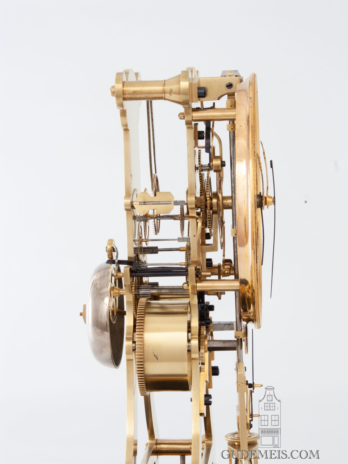 French-Louis XVI-brass-ormolu-skeleton-table-regulator-marble-date ...