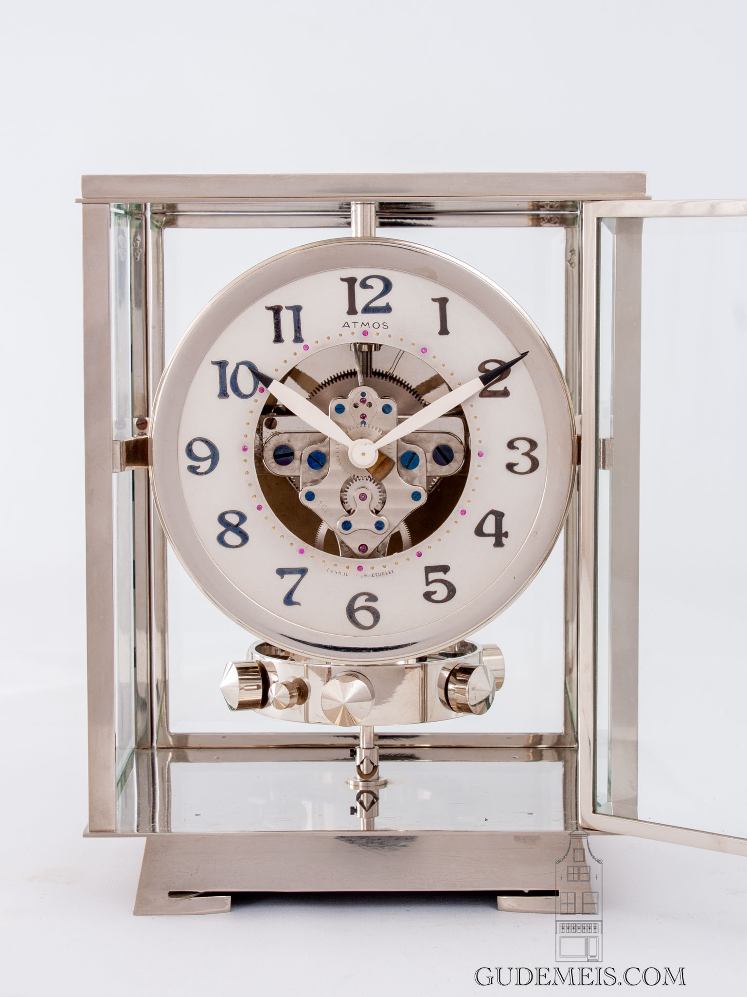 French-art-deco-nickel-chrome-jean-leon-reutter-patent-atmos-clock ...