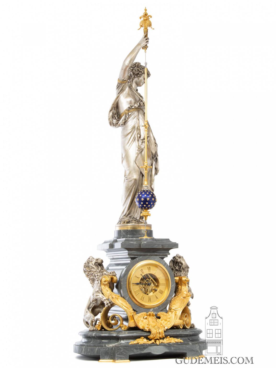 French-Napoleon III-sculptural-figural-bronze-marble-bleu turquin ...