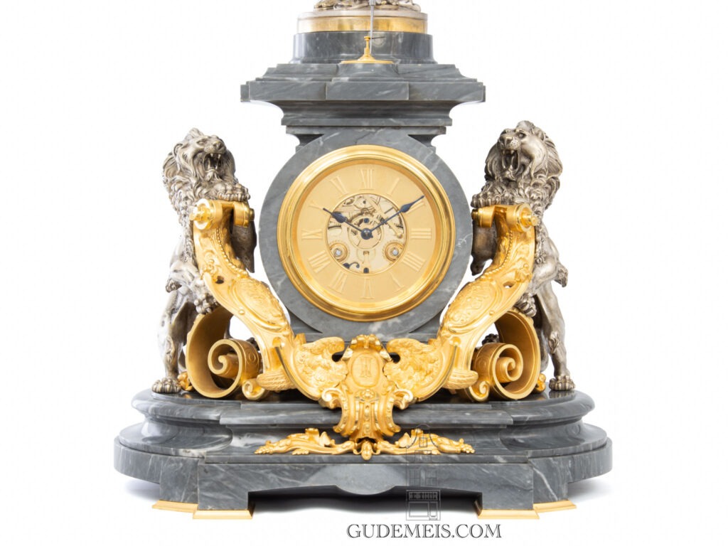 French-Napoleon III-sculptural-figural-bronze-marble-bleu turquin ...