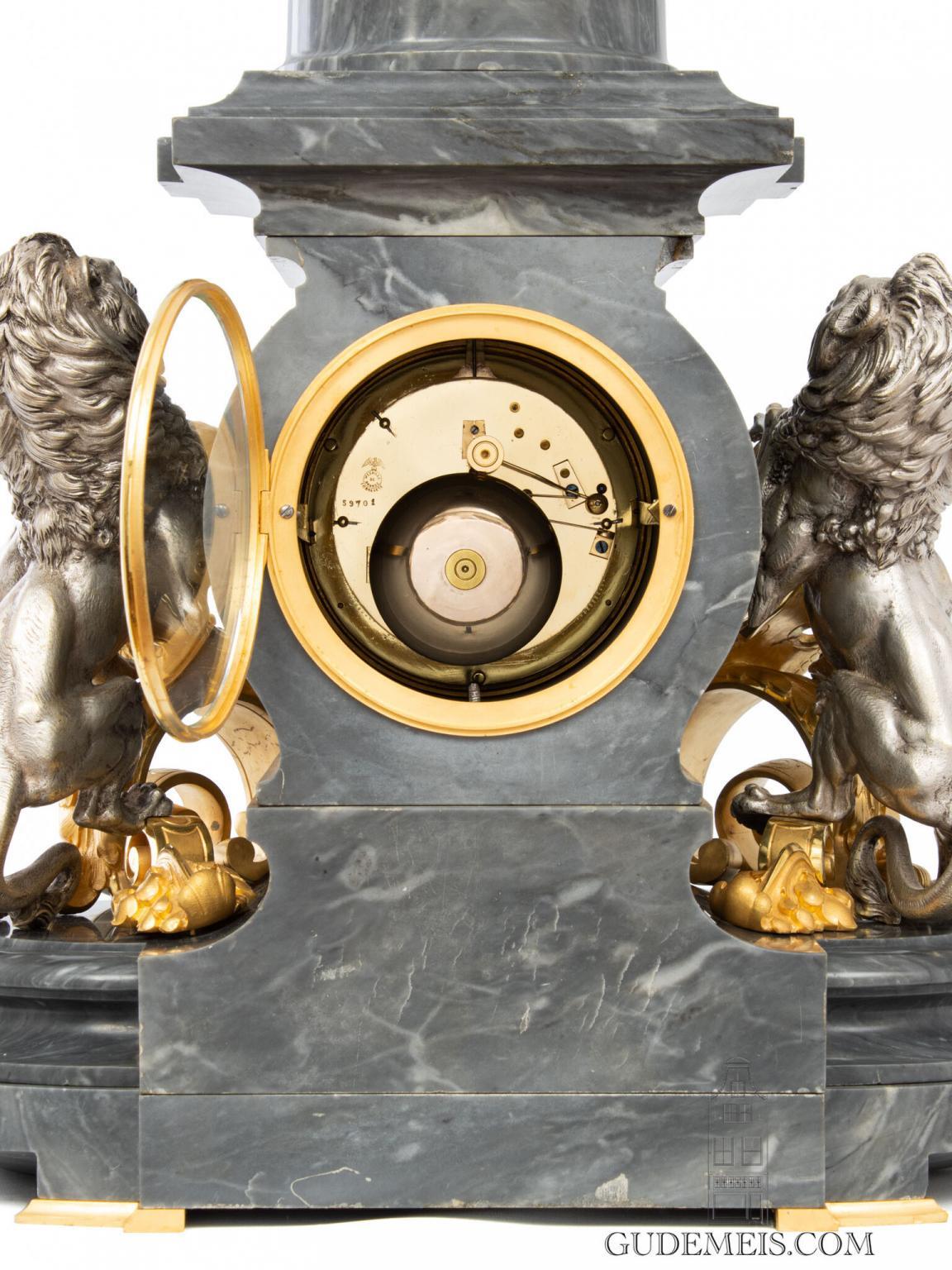 French-Napoleon III-sculptural-figural-bronze-marble-bleu turquin ...
