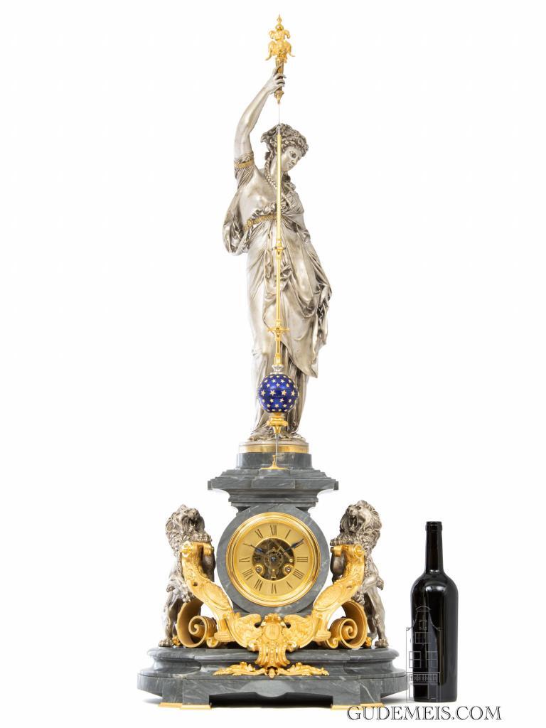 French-Napoleon III-sculptural-figural-bronze-marble-bleu turquin ...