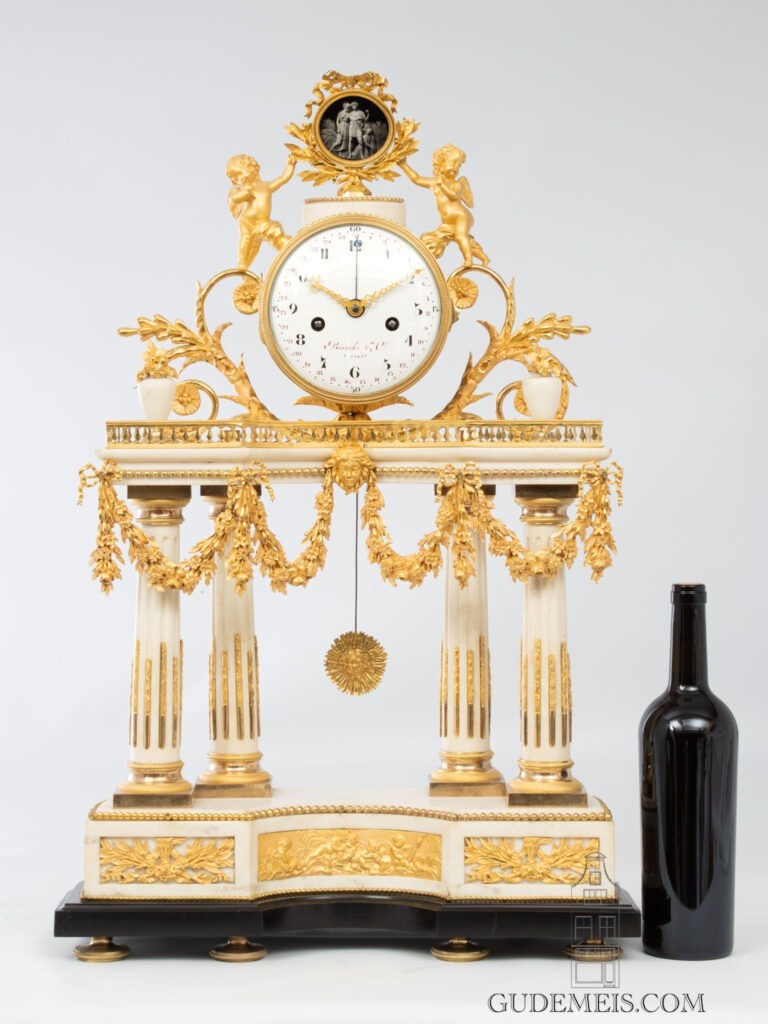 monumental-large-French-marble-ormolu-gilt-bronze-portico-striking ...