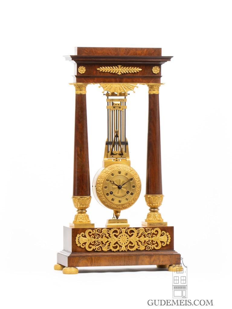 French-Empire-Restoration-ormolu-mahogany-antique-mantel-clock ...