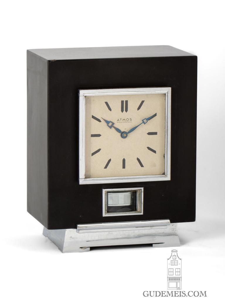French-Art-Deco-ebonized-nickel-jean-leon-reutter-patent-atmos-clock ...