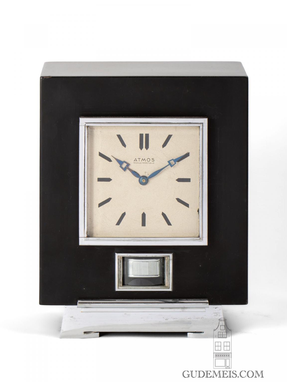 French-Art-Deco-ebonized-nickel-jean-leon-reutter-patent-atmos-clock ...