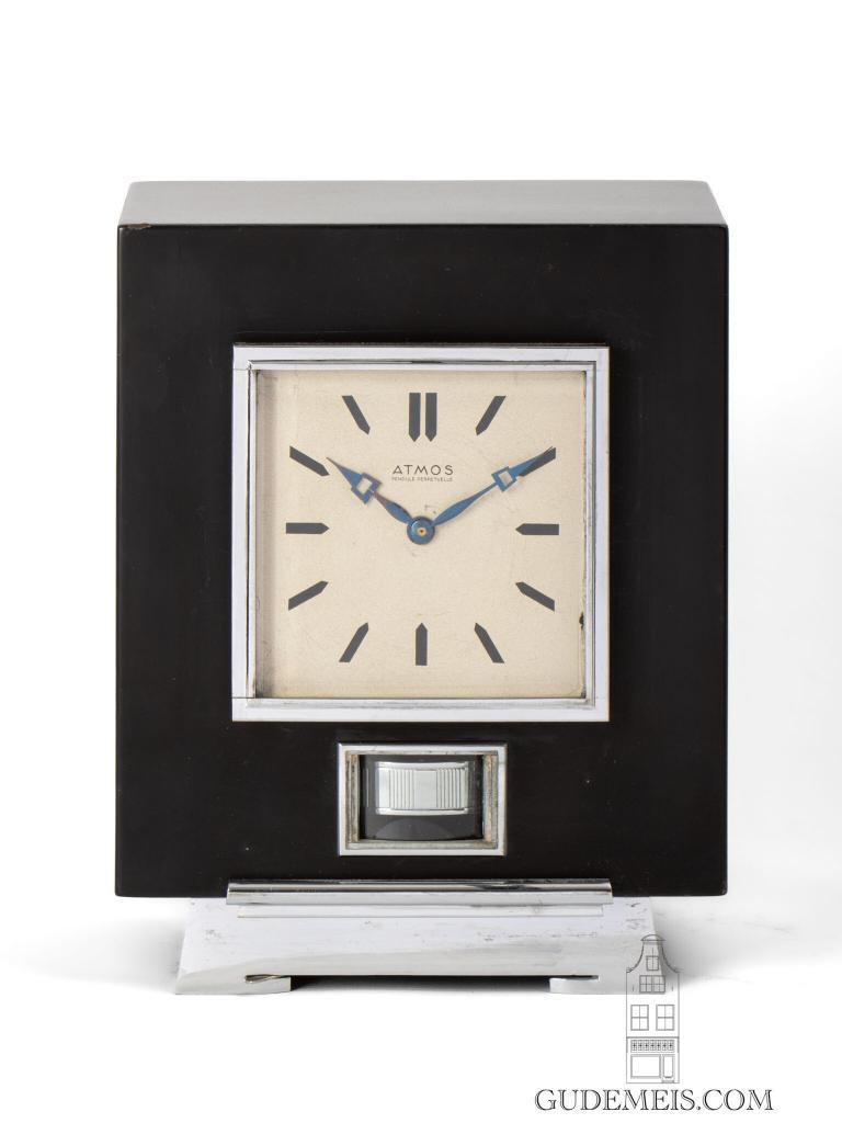 French-Art-Deco-ebonized-nickel-jean-leon-reutter-patent-atmos-clock ...
